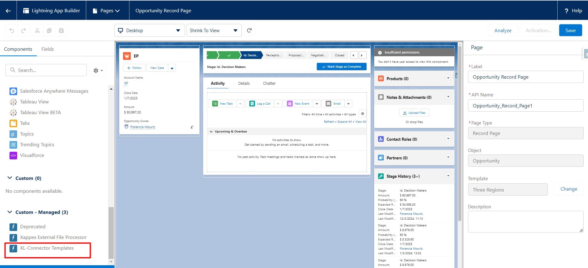 Placing XL-Connector Lightning component on any Lightning page - Xappex