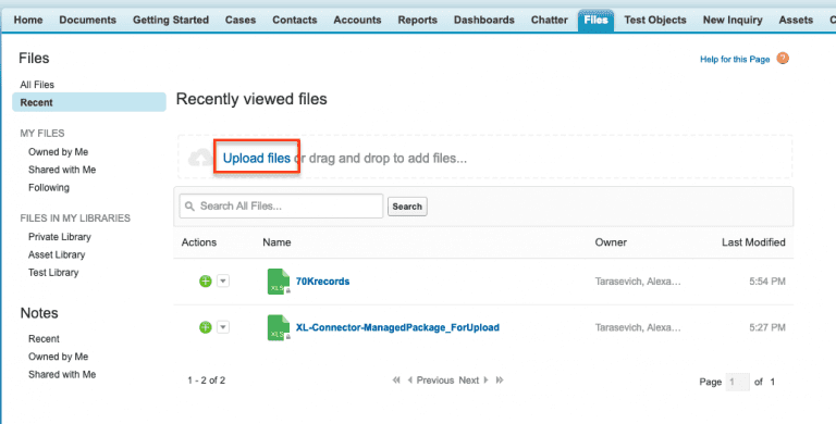 Uploading an XL-Connector template to Salesforce - Xappex