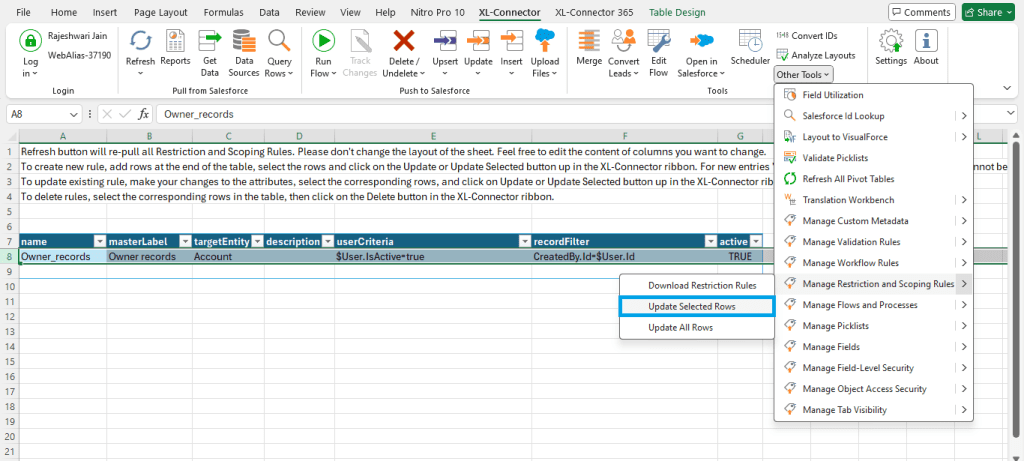 Manage Salesforce Scoping Rules with XL-Connector - Xappex