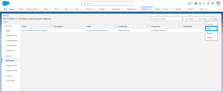 How to share a Salesforce report? - Xappex